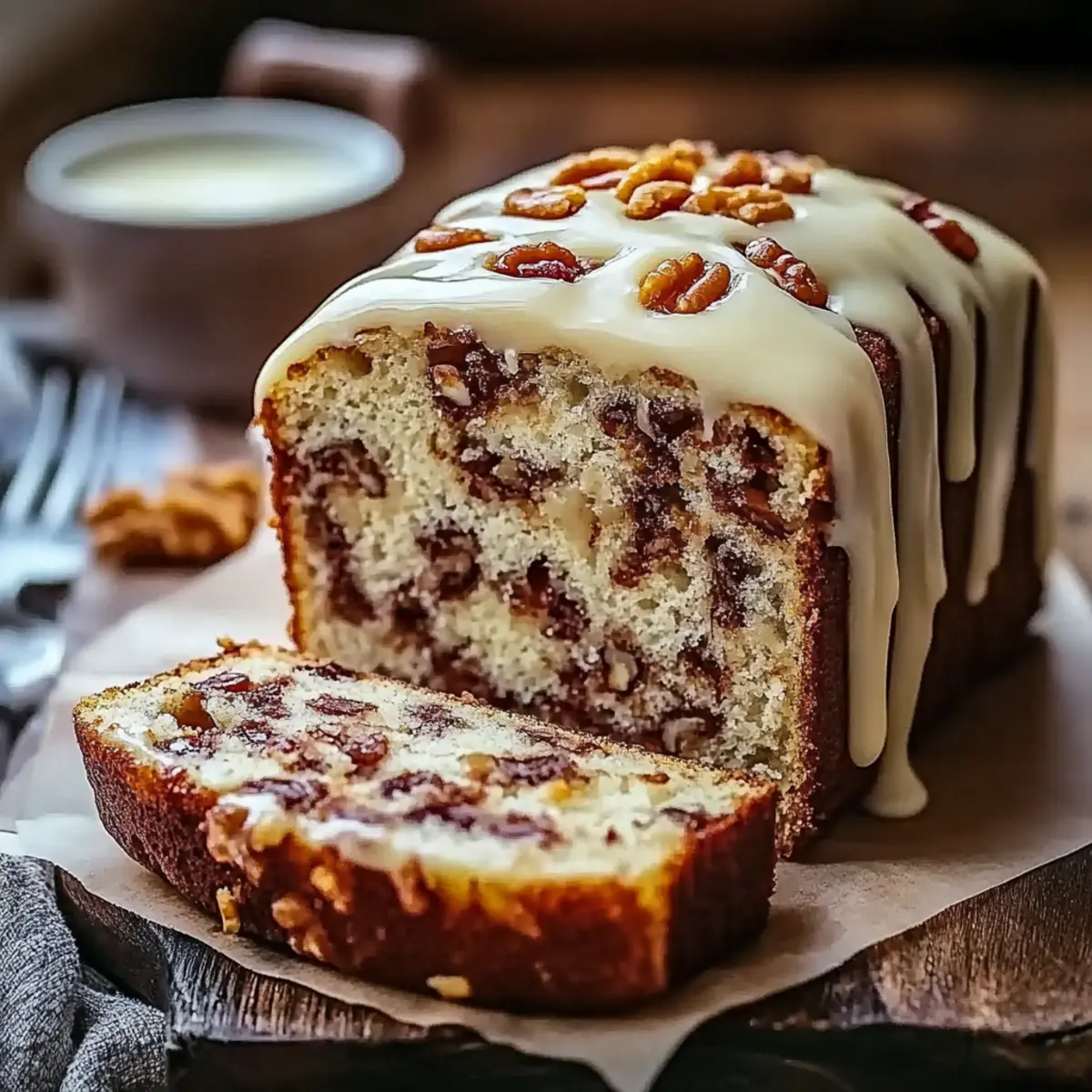 Irresistible Butter Pecan Cake Loaf with Cream Cheese Icing