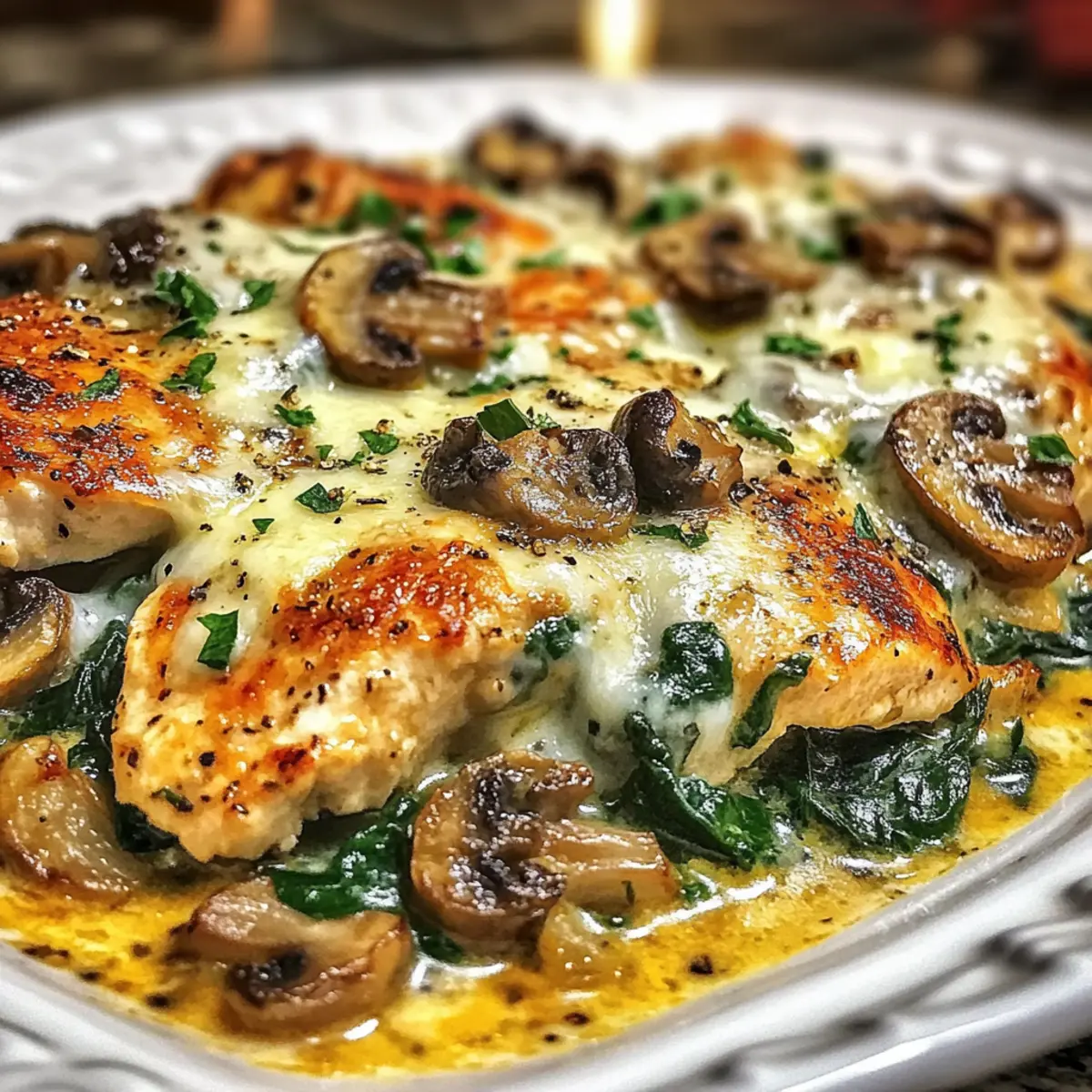 Irresistible Chicken Spinach Mushroom Low Carb Oven Dish
