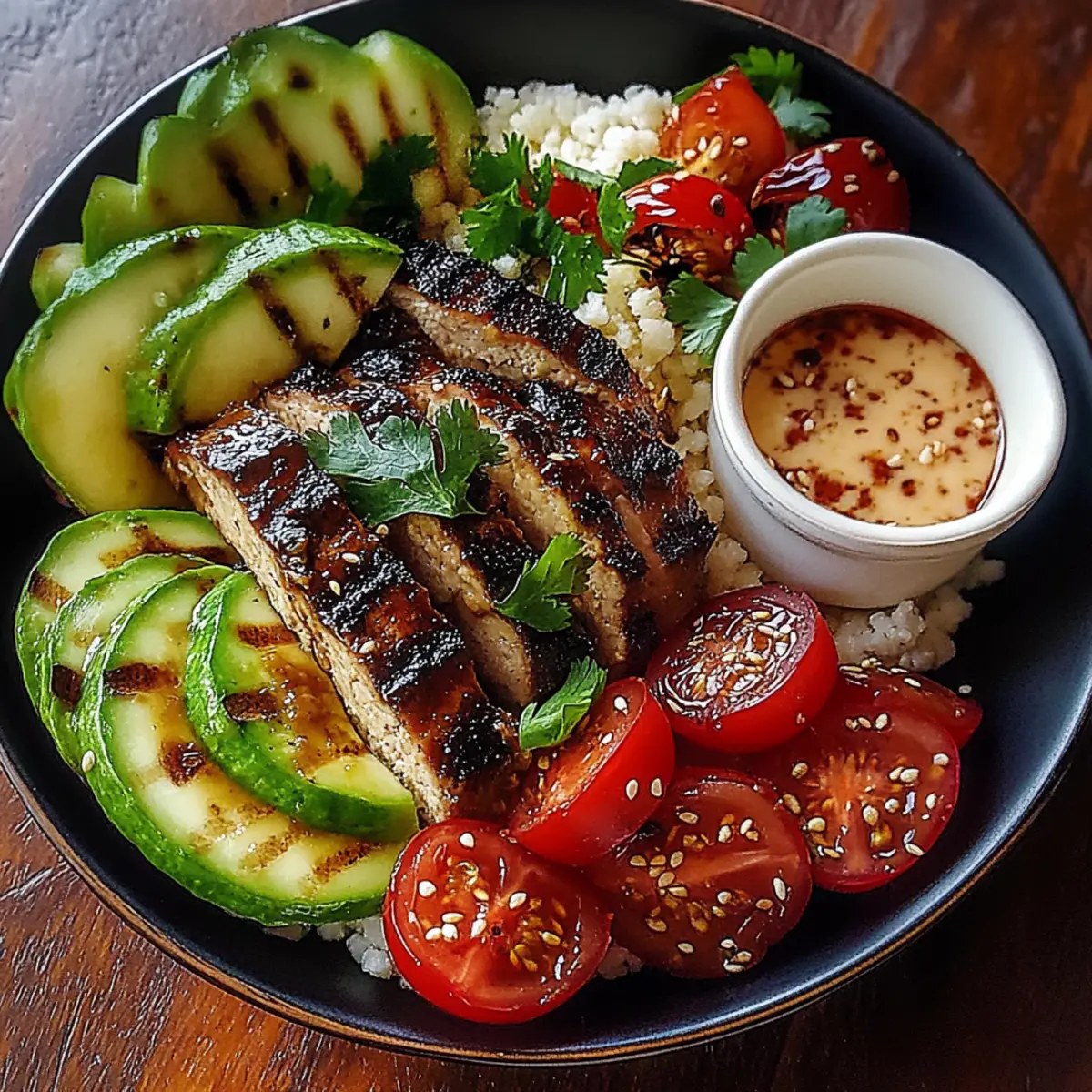 Ultimate Grilled Steak Bowl with Zucchini & Tangy Sauce