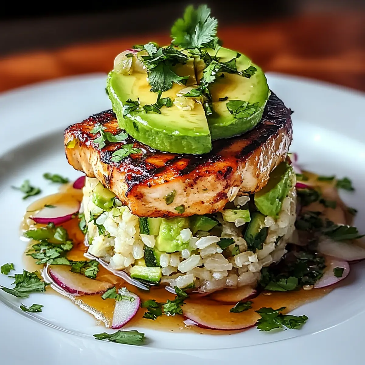 Irresistible Honey Lime Chicken & Avocado Rice Stack Recipe